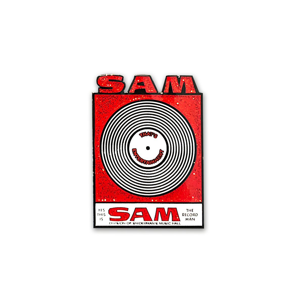 Sam the Record Man Enamel Pin – Brand Dead